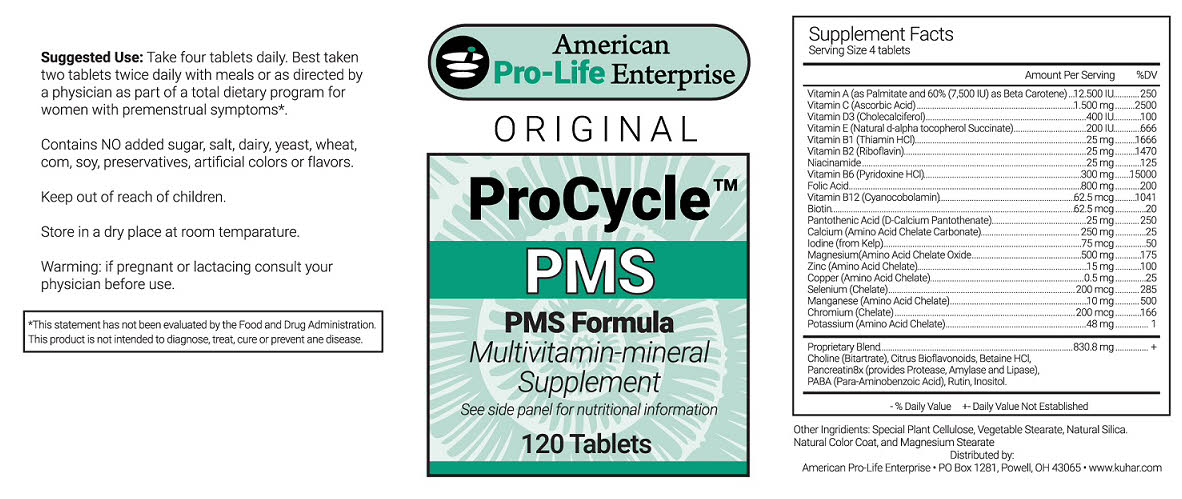 Pro-Cycle PMS Formula Tablets 120s